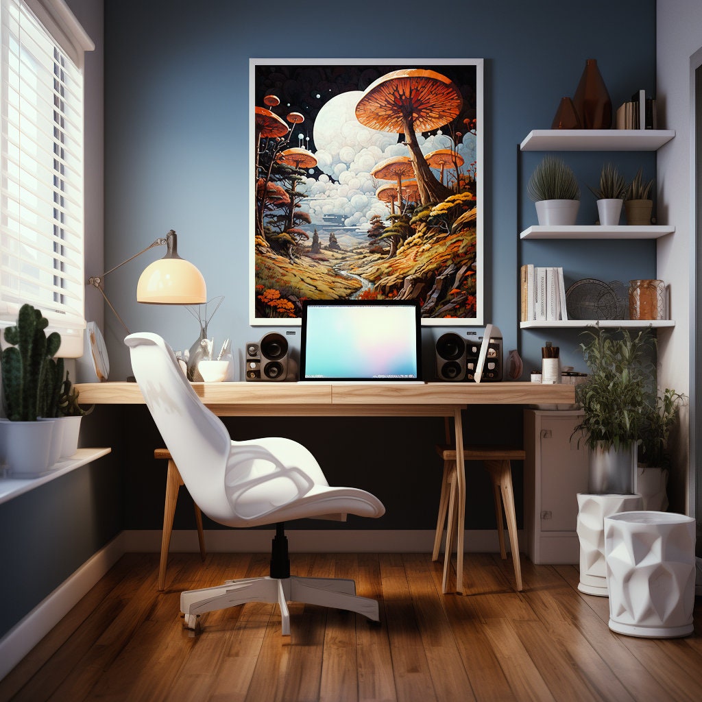 Poster Art Retro Futuristic Fantasy City Landscape Digital Art Print ...