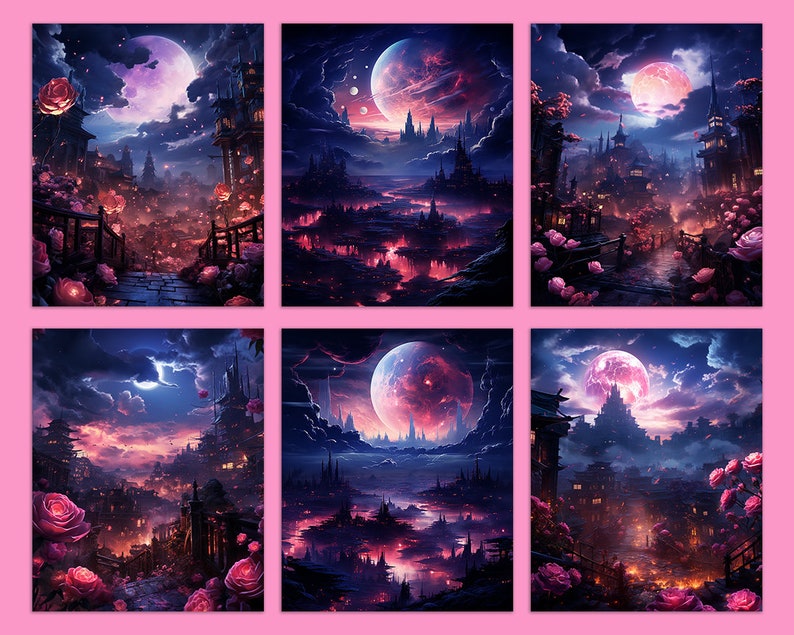 Retro Style Digital Poster, Scarlet Visions Dreamy Collages in ...