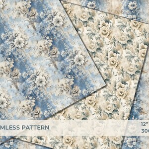 Antique Floral Digital Paper Seamless Damask Floral Instant Download ...