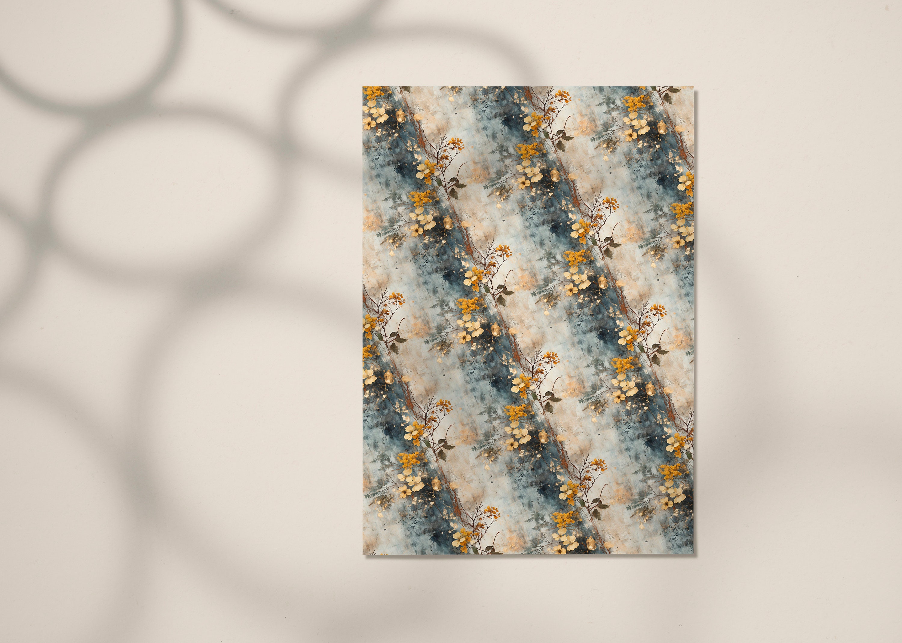 Grunge Floral Digital Papers Royal Floral Fantasy Distressed Grungy ...