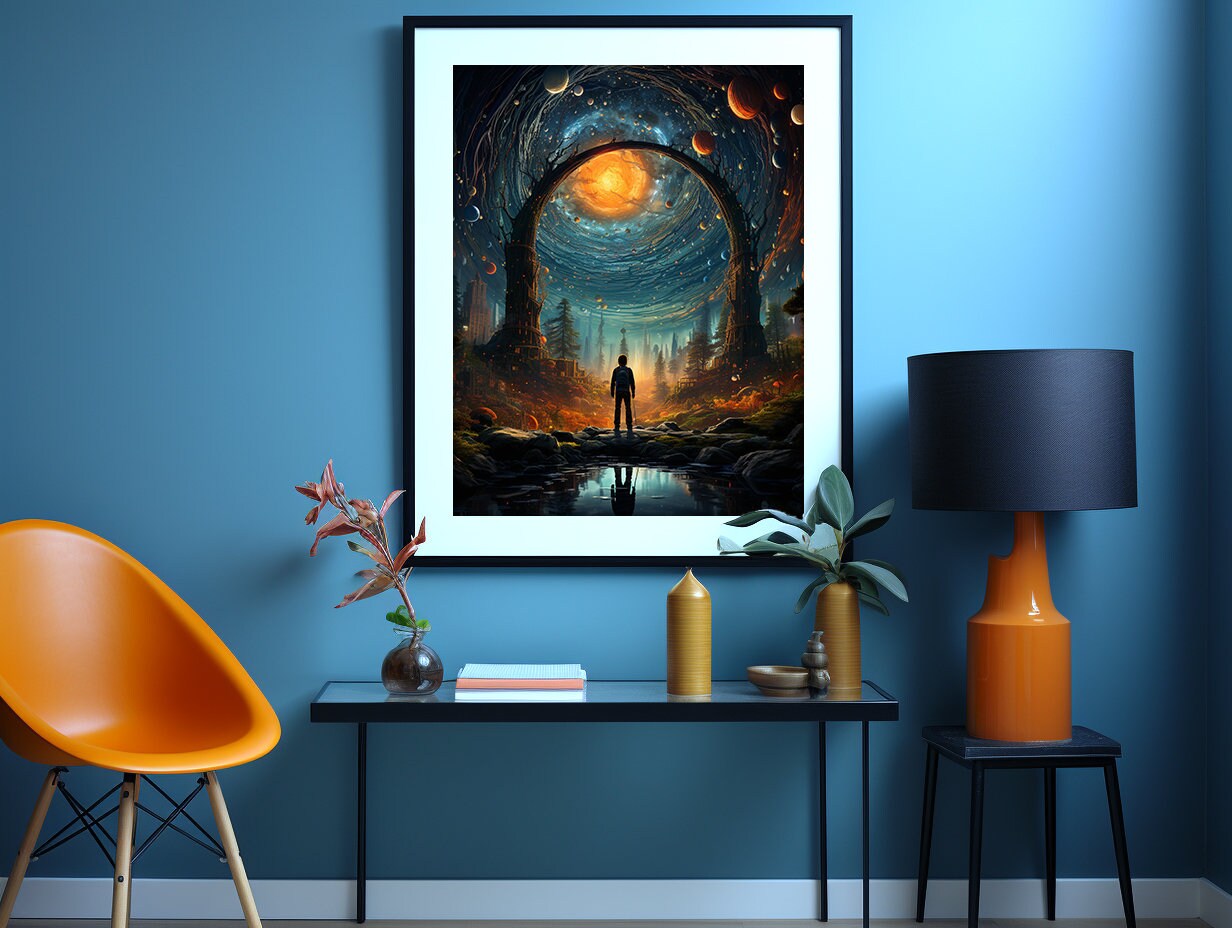 Poster Art Retro Futuristic Fantasy City Landscape Digital Art Print ...