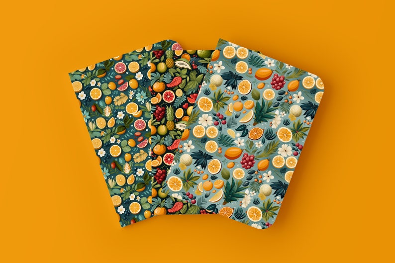 Tropical Fruity Fiesta Seamless Fruit Digital Paper for Spring and ...