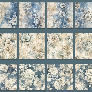 Antique Floral Digital Paper Seamless Damask Floral Instant Download ...