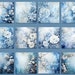 Dusty Blue Floral Digital Paper Watercolor Abstract Blue Texture ...