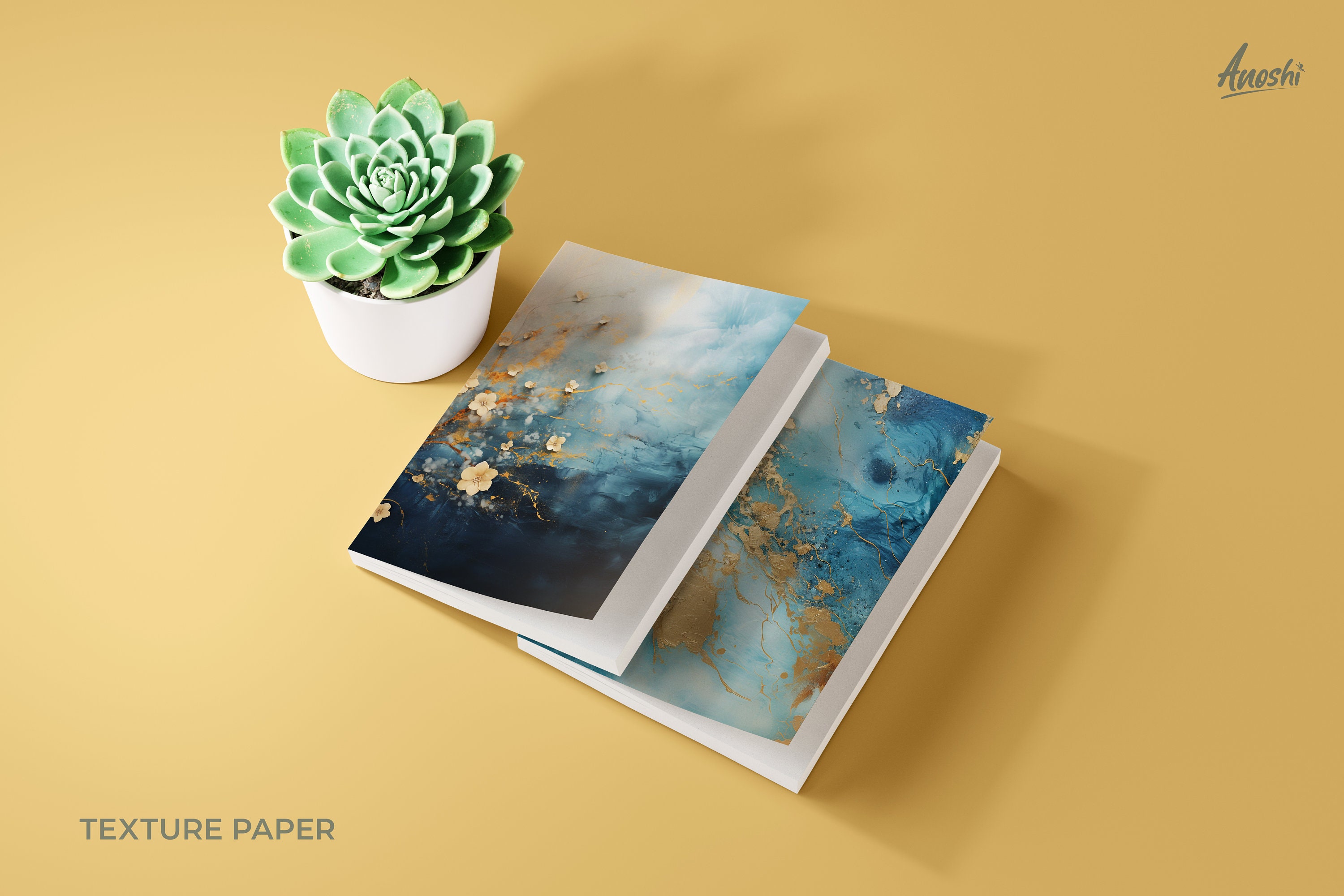 Grunge Blue and Gold Digital Paper Distressed Grungy Journal Paper ...