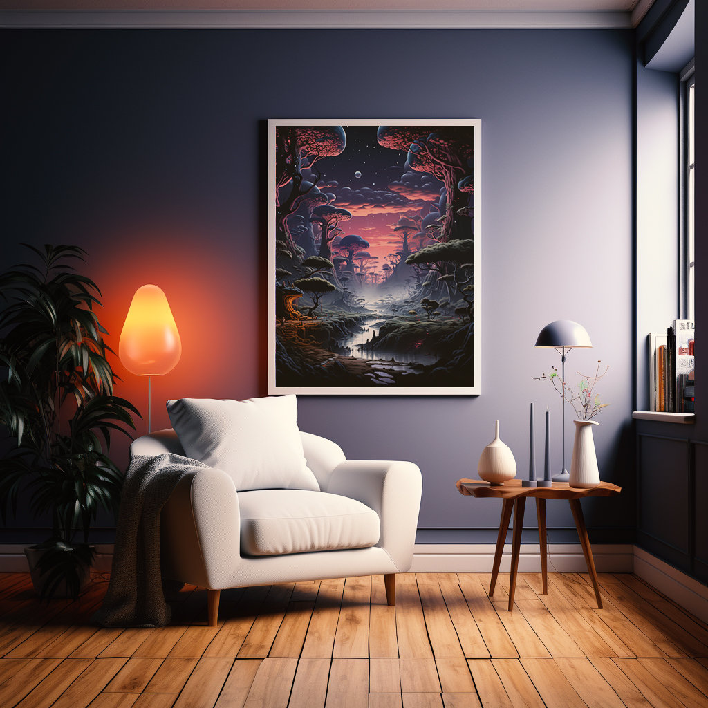 Poster Art Retro Futuristic Fantasy City Landscape Digital Art Print ...