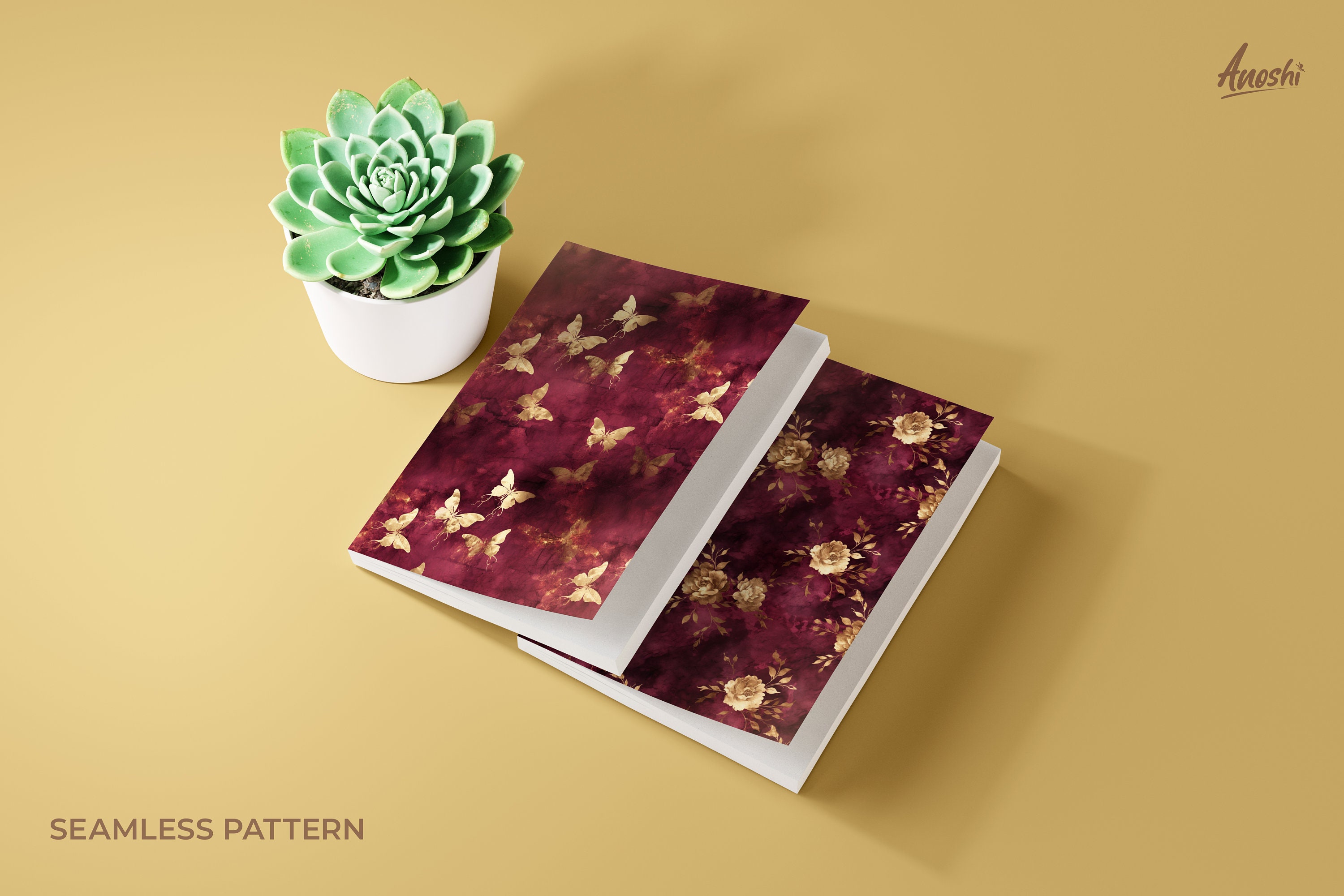 Burgundy & Gold Digital Paper Seamless Luxury Paper Vintage Scrapbook ...