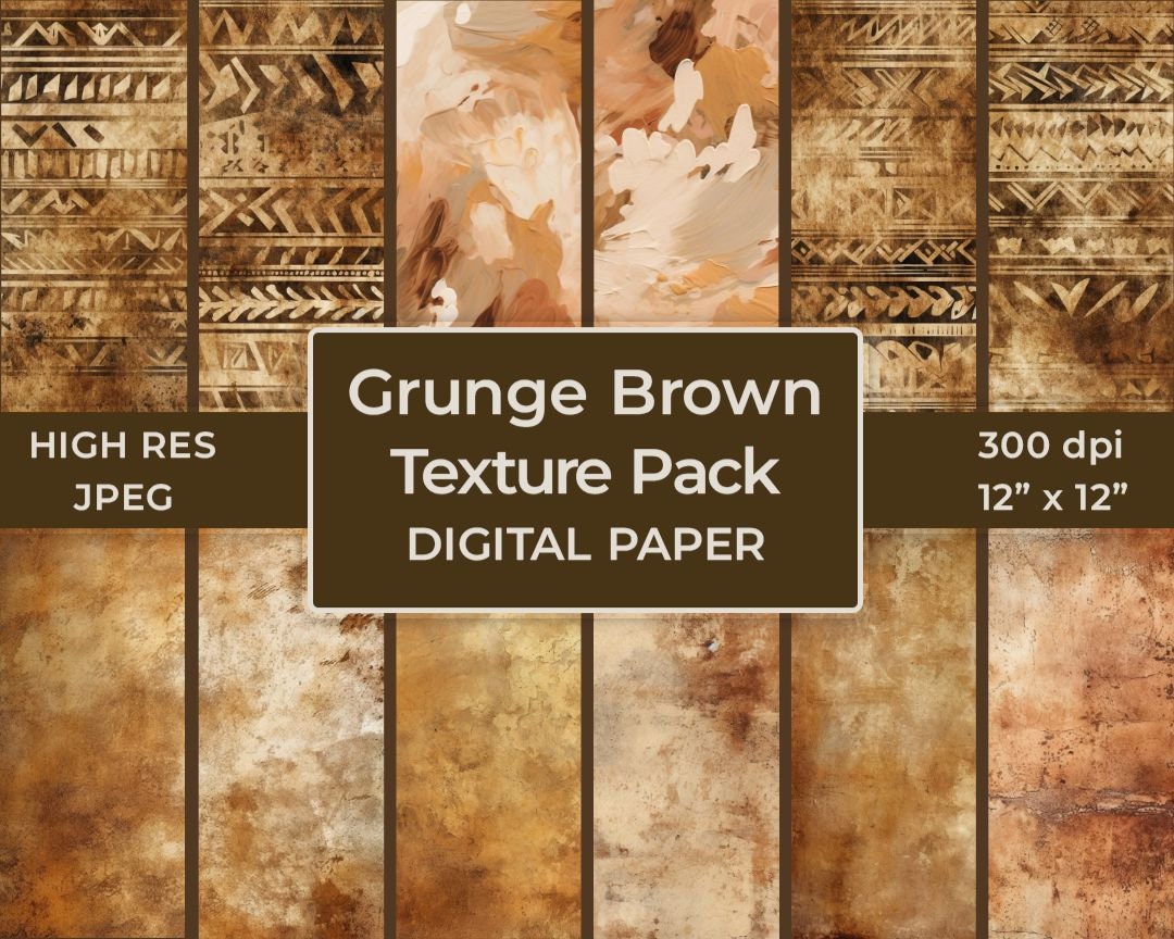 Distressed Brown Digital Paper Vintage Rustic Grunge Scrapbook Papers ...