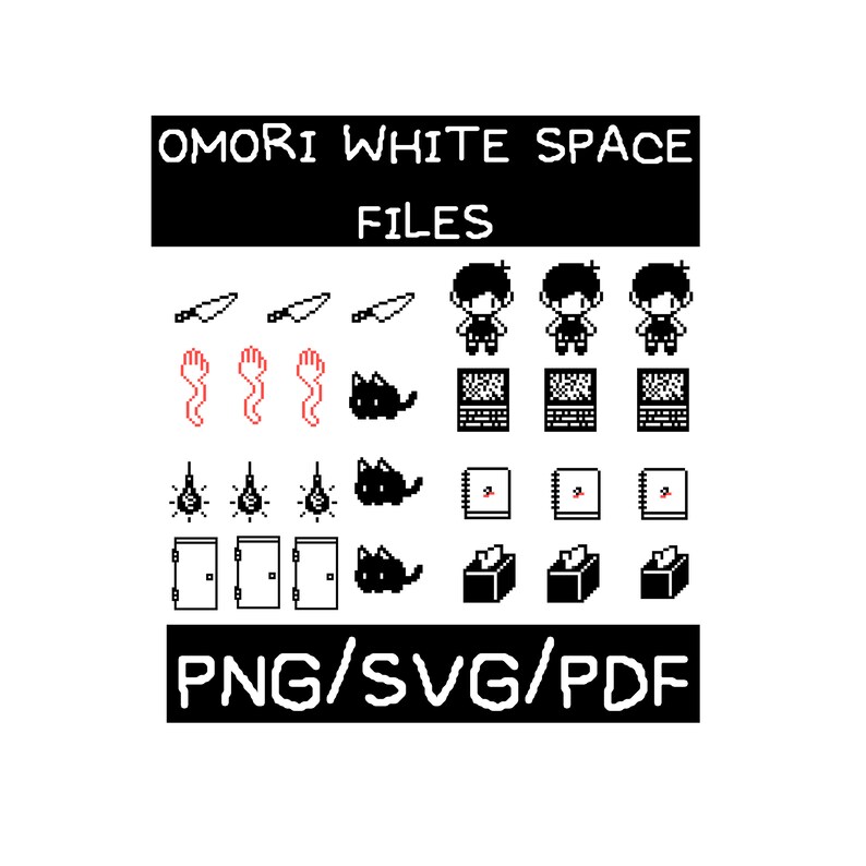 Omori Digital Art Files Printable Artwork PNG SVG PDF - Etsy