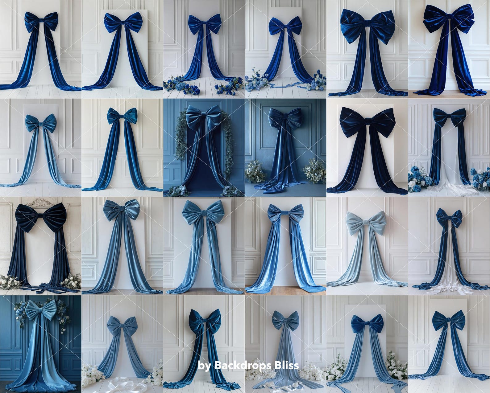 Digital Backdrop Png Giant Bow Backdrop Blue Bow Png Maternity Backdrop ...