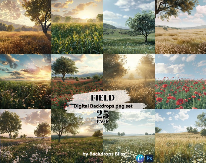 Wildflower Field Digital Background, Photography Backdrop, Easter ...