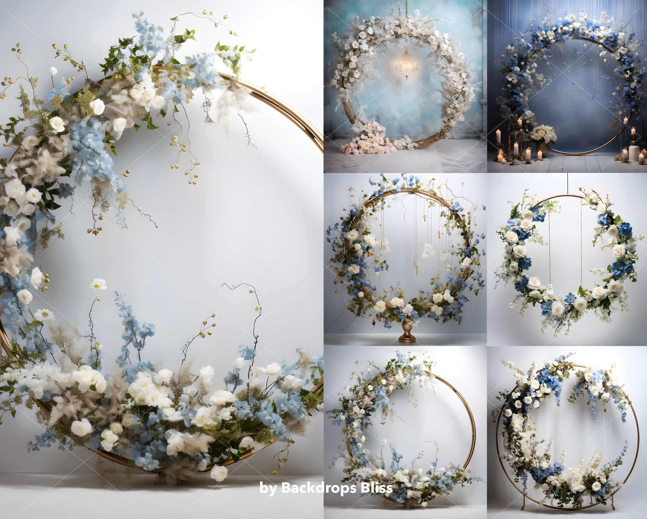 Maternity Digital Backdrop Floral Maternity Backdrop Blue Digital ...
