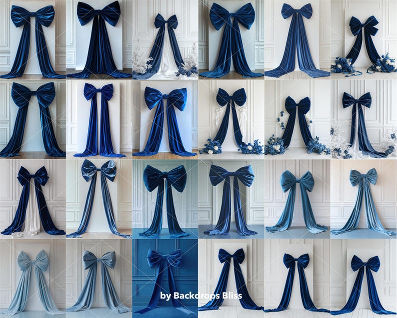 Digital Backdrop Png Giant Bow Backdrop Blue Bow Png Maternity Backdrop ...