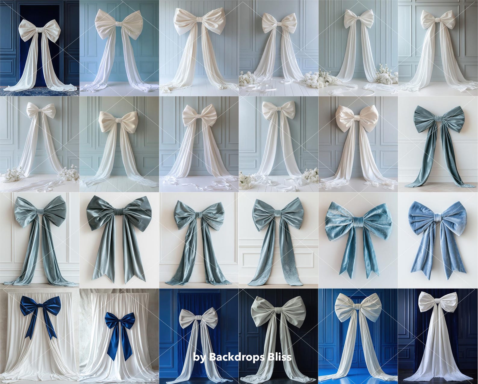 Digital Backdrop Png Giant Bow Backdrop Blue Bow Png Maternity Backdrop ...