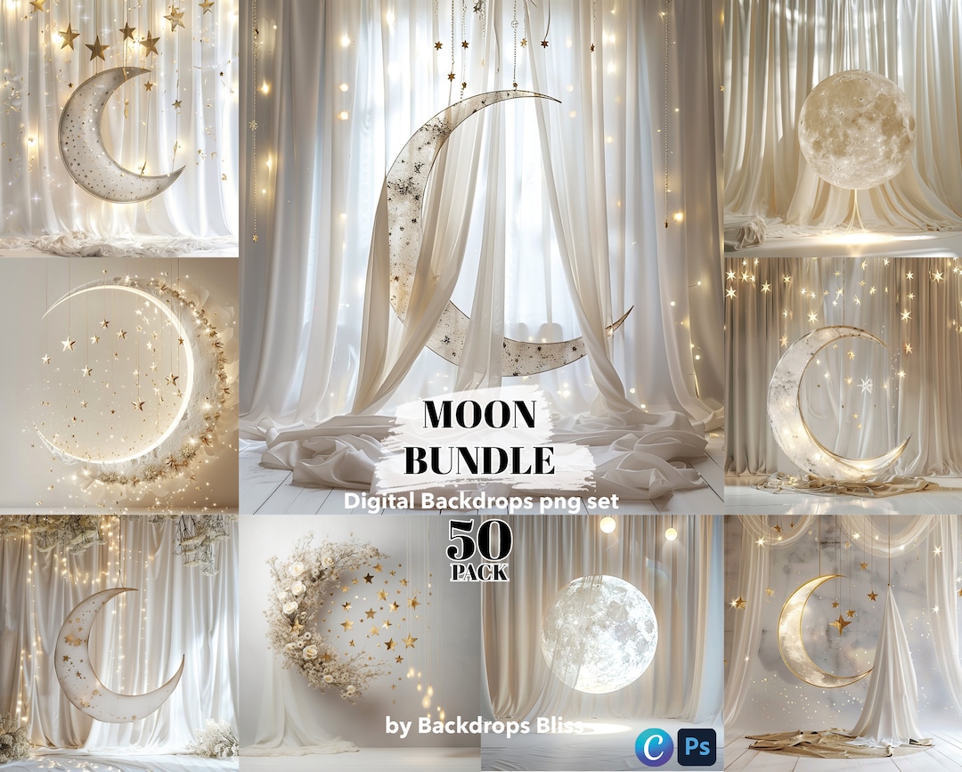 White Maternity Digital Backdrop Moon Digital Backdrop Classic White ...