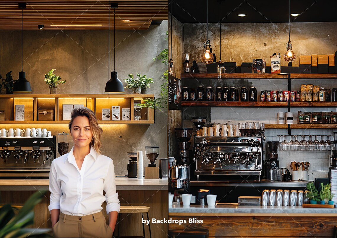 Coffee Shop Backdrop Zoom Background Office Webcam Overlay Coffee Shop ...
