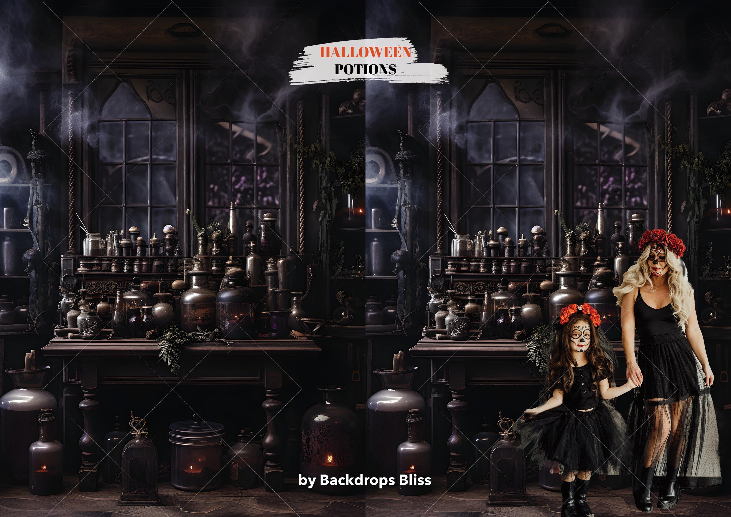Halloween Backdrop Potion Laboratory Digital Background Lab - Etsy
