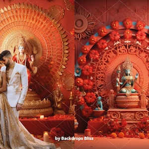 Pooja Backdrop Indian Backdrop Puja Backdrop Indian Wall Decor Mehndi ...