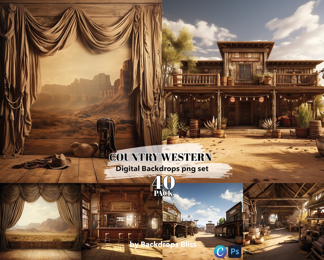 Digital Backdrop Western Saloon Backdrop Western Wedding Backdrop ...