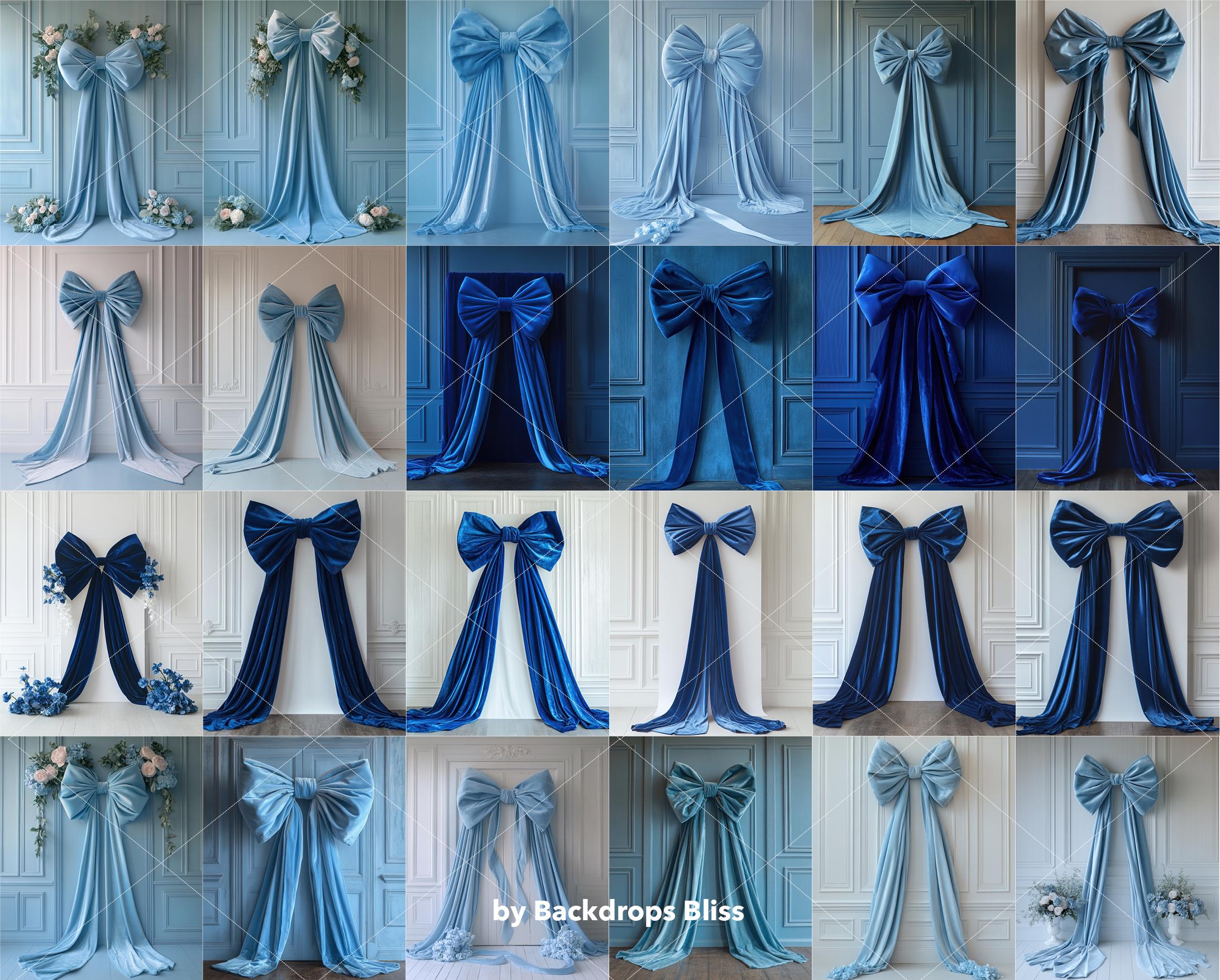 Digital Backdrop Png Giant Bow Backdrop Blue Bow Png Maternity Backdrop ...