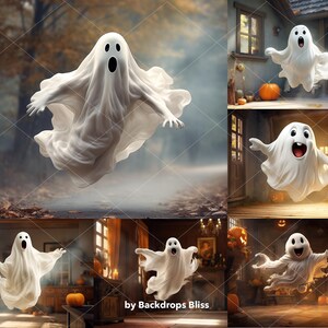 Halloween Overlay Cute Ghost Png Retro Halloween Png Bundle Ghost ...