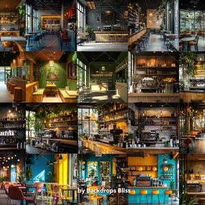 Coffee Shop Backdrop Zoom Background Office Webcam Overlay Coffee Shop ...