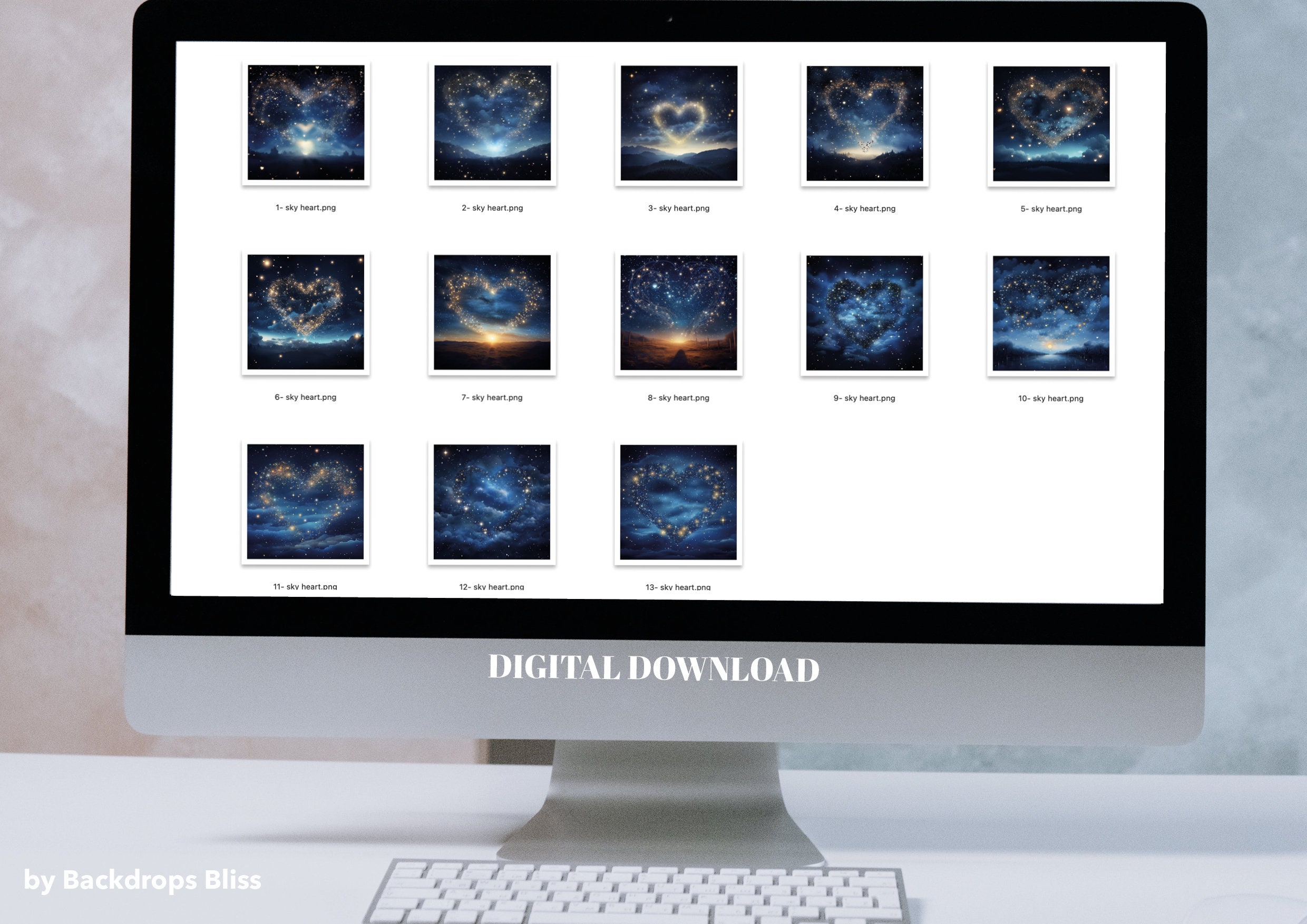 Starry Night Backdrop Sky Above Clouds Digital Backdrop Sky Overlay Sky ...