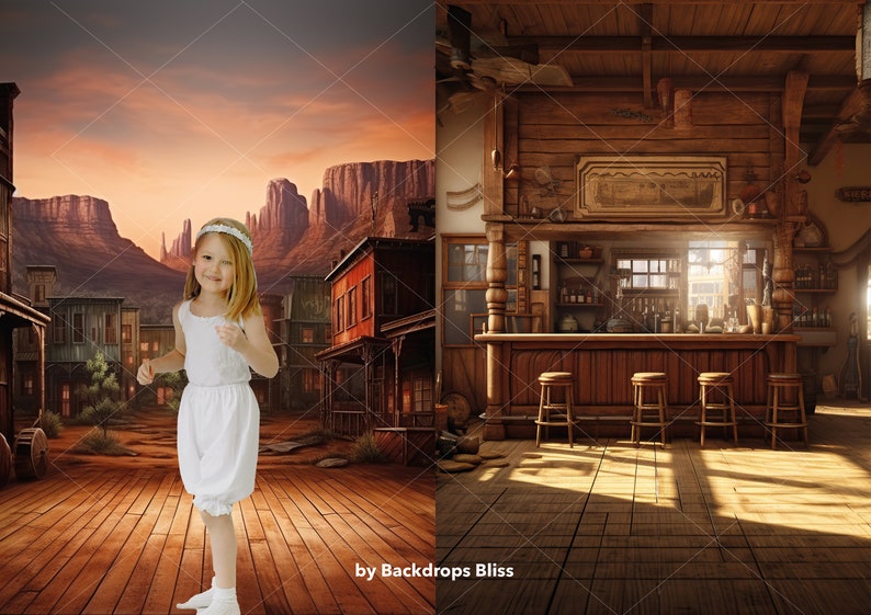 Digital Backdrop Western Saloon Backdrop Western Wedding Backdrop ...