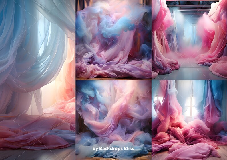 Pink Pastel Wall Art Digital Backdrop Pink Flowing Fabric - Etsy