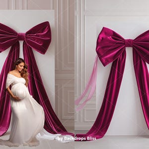 Digital Backdrop Giant Bow Backdrop in PNG - Pink Bow Backdrop ...