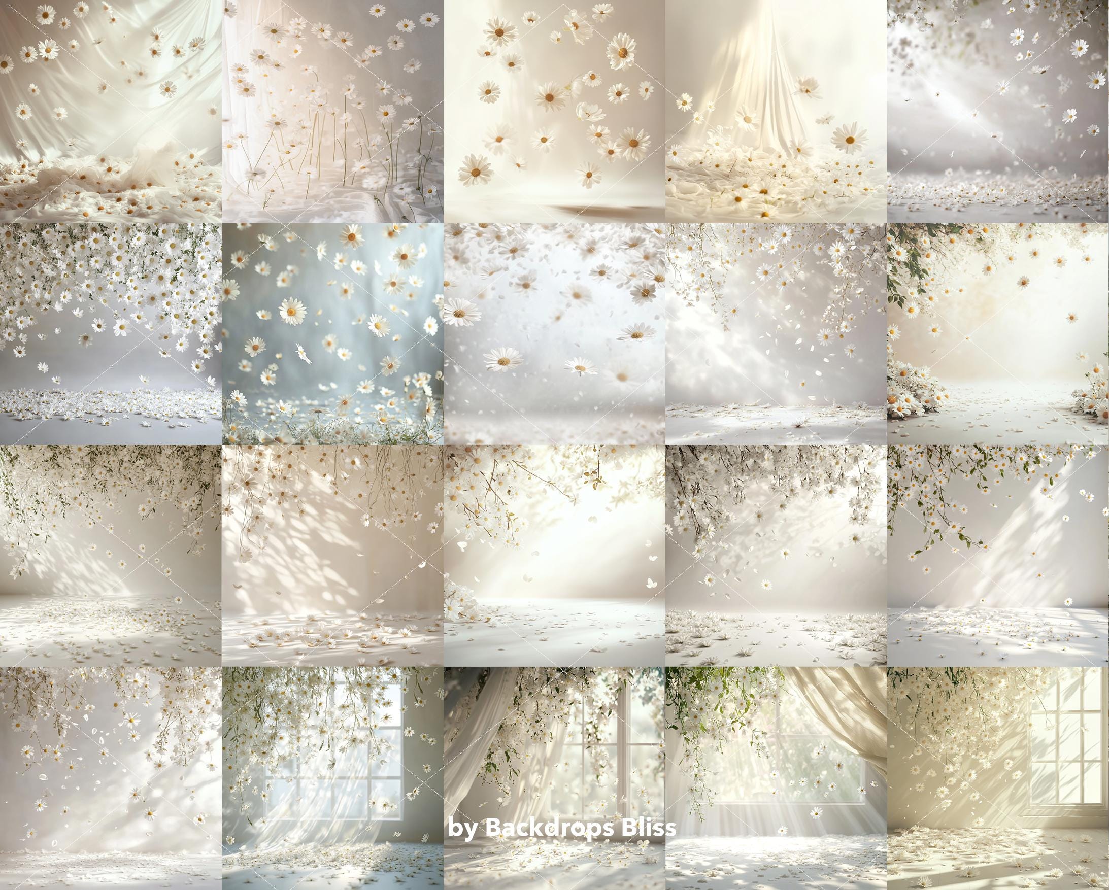 White Floral Maternity Digital Backdrop Maternity Backdrop Digital ...