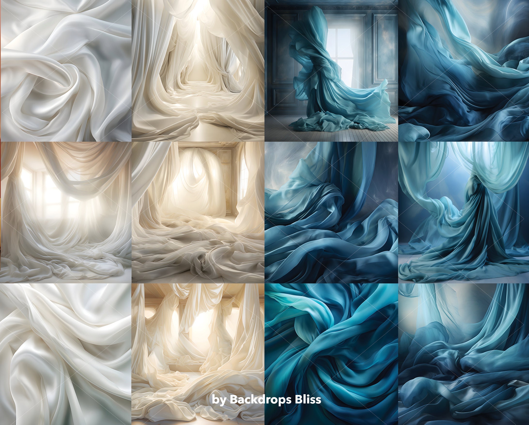 Color Silk Digital Backdrop Multi-colored Flowing Fabric Backdrop ...