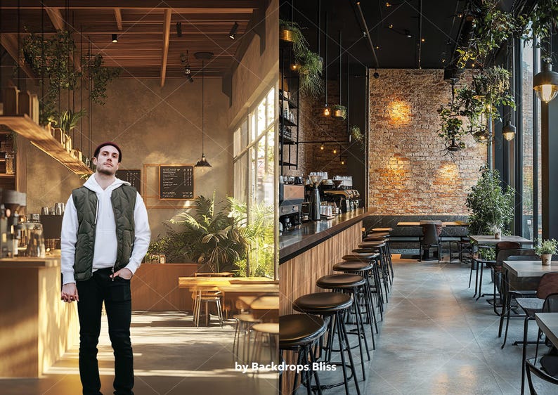 Coffee Shop Backdrop Zoom Background Office Webcam Overlay Coffee Shop ...