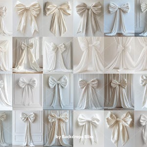 Giant Bow Backdrop White Bow Png Ribbon Overlay White Studio Portrait ...