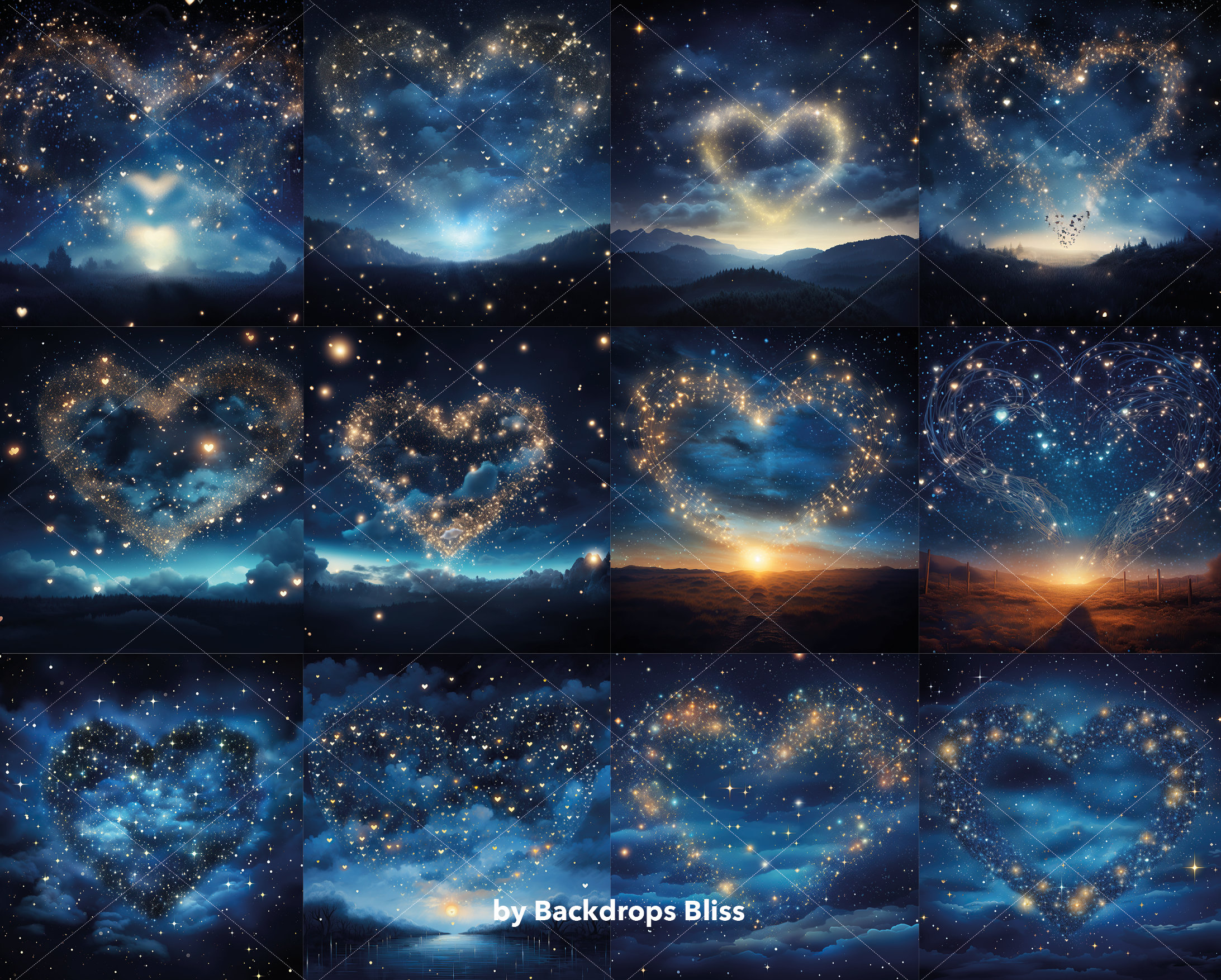 Starry Night Backdrop Sky Above Clouds Digital Backdrop Sky Overlay Sky ...