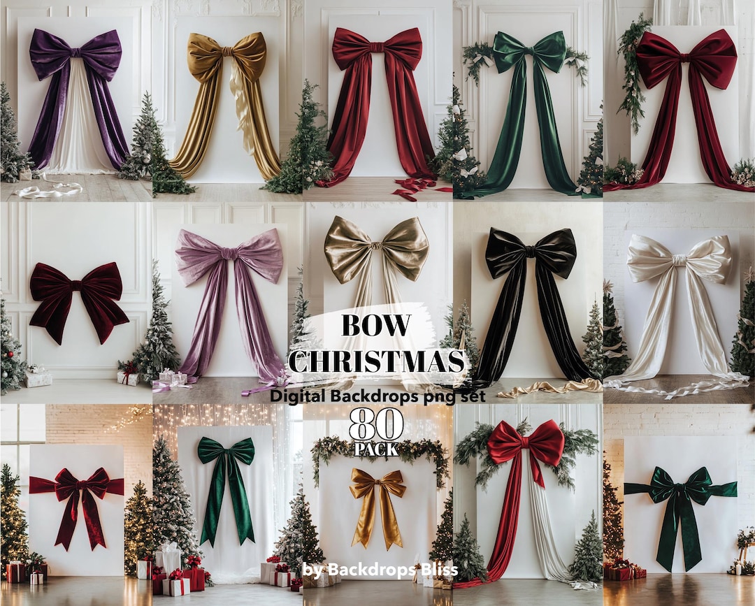 Giant Bow Backdrop Maternity Digital Backdrop Christmas Digital ...