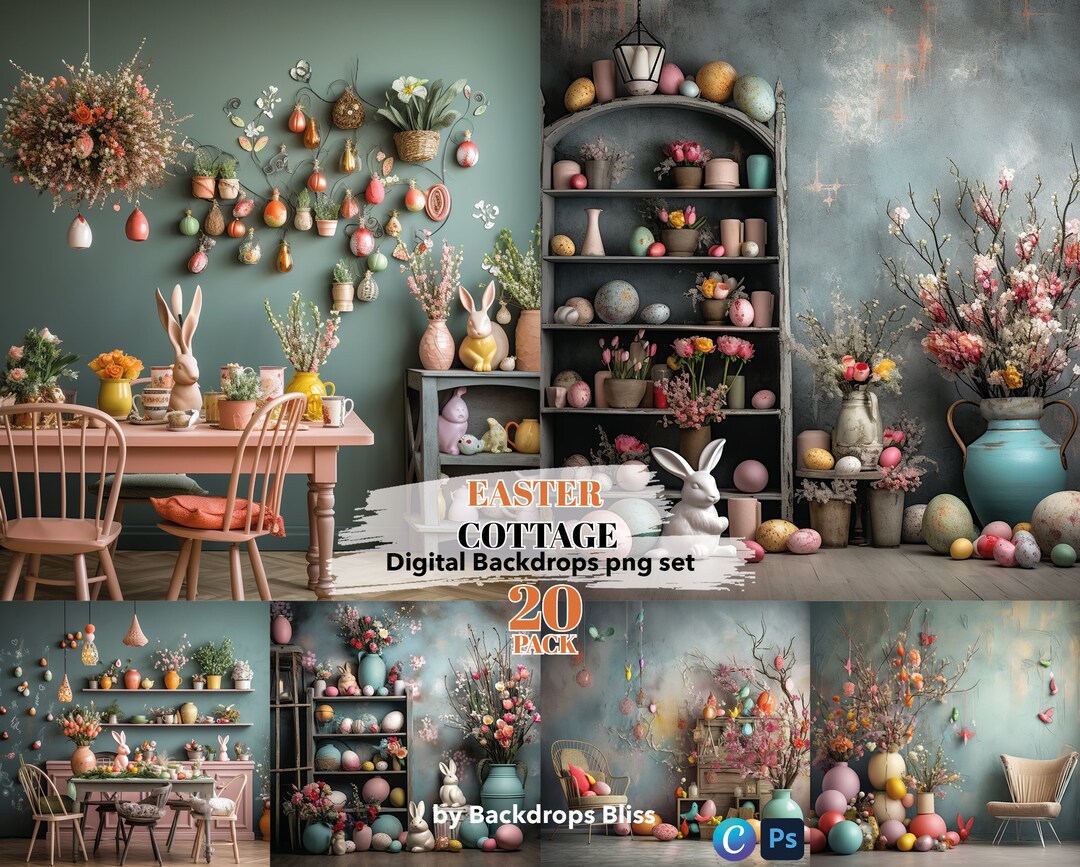 Easter Boy Png Easter Digital Backdrop Cottage Core Digital Backdrops ...