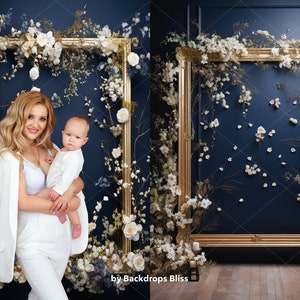 Blue Maternity Digital Backdrop Boho Navy Blue Digital Backdrop ...