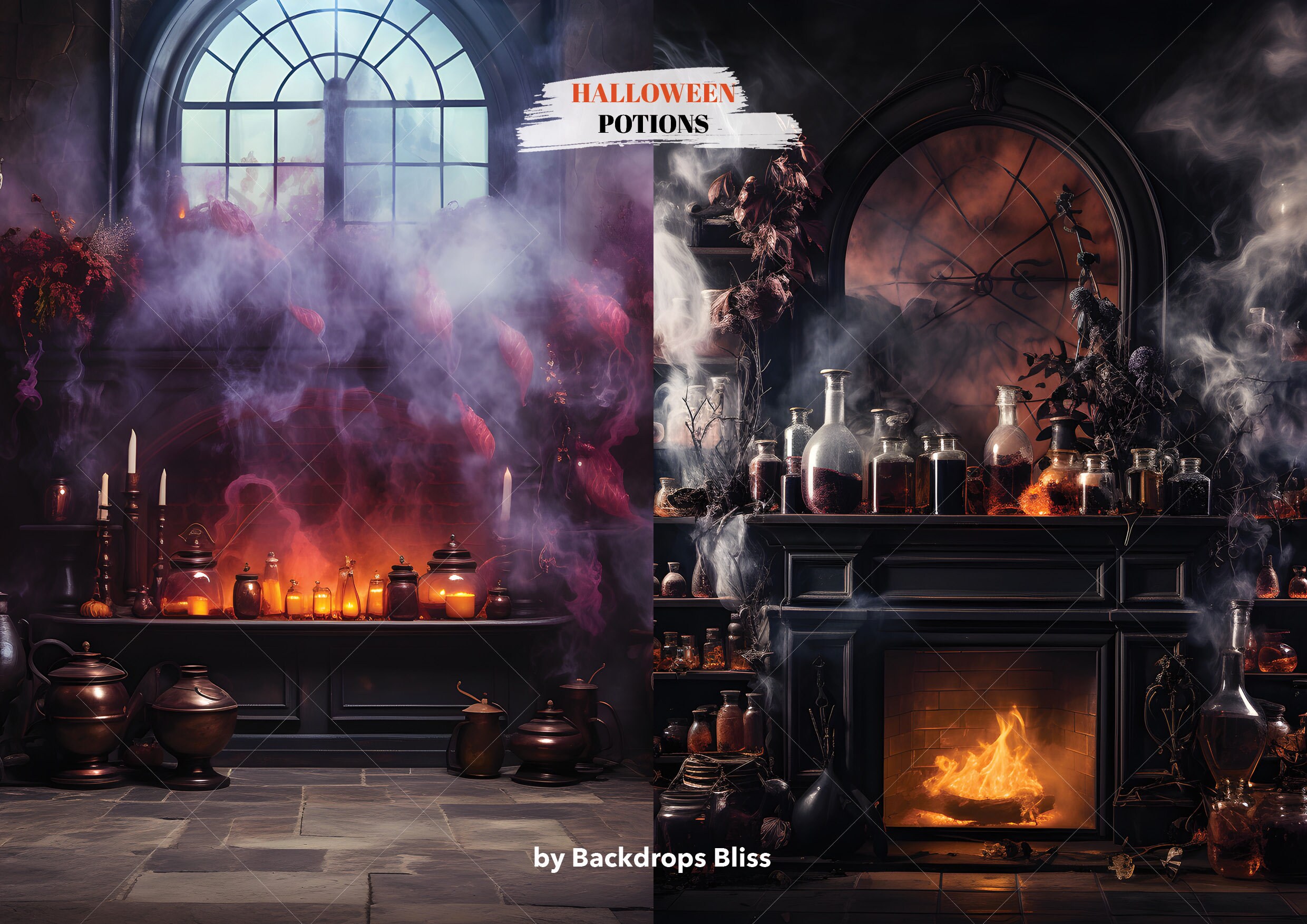 Halloween Backdrop Potion Laboratory Digital Background Lab - Etsy