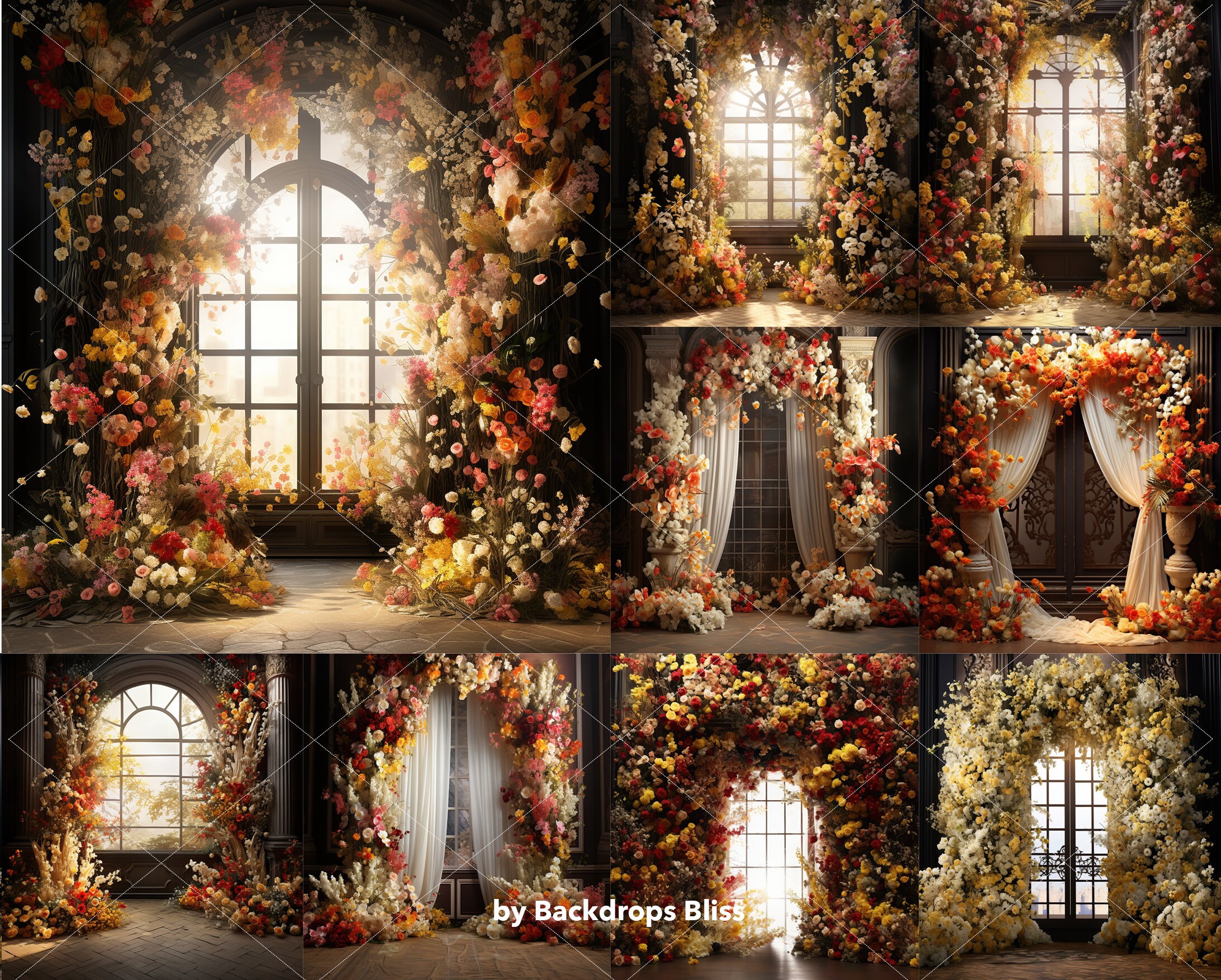Floral Maternity Digital Backdrop Colorful Floral Maternity Backdrop ...
