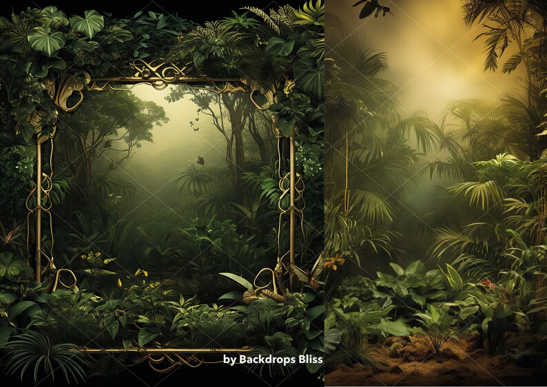 Jungle Digital Backdrop Forest Overlay Enchanted Forest Backdrop Safari ...