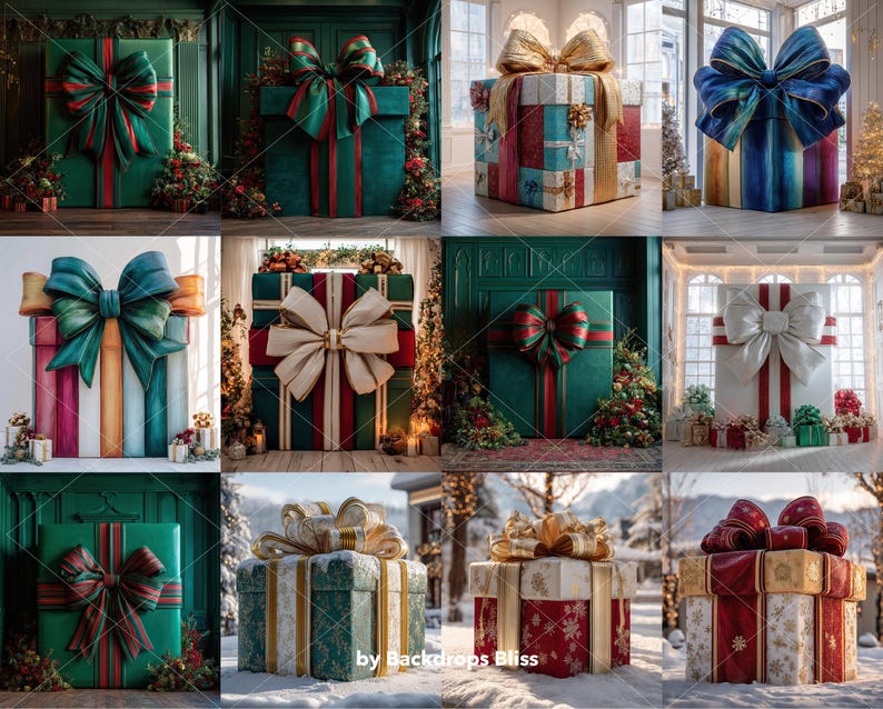 Christmas Present Box Digital Backdrop – Holiday Photography (PNG) - Etsy