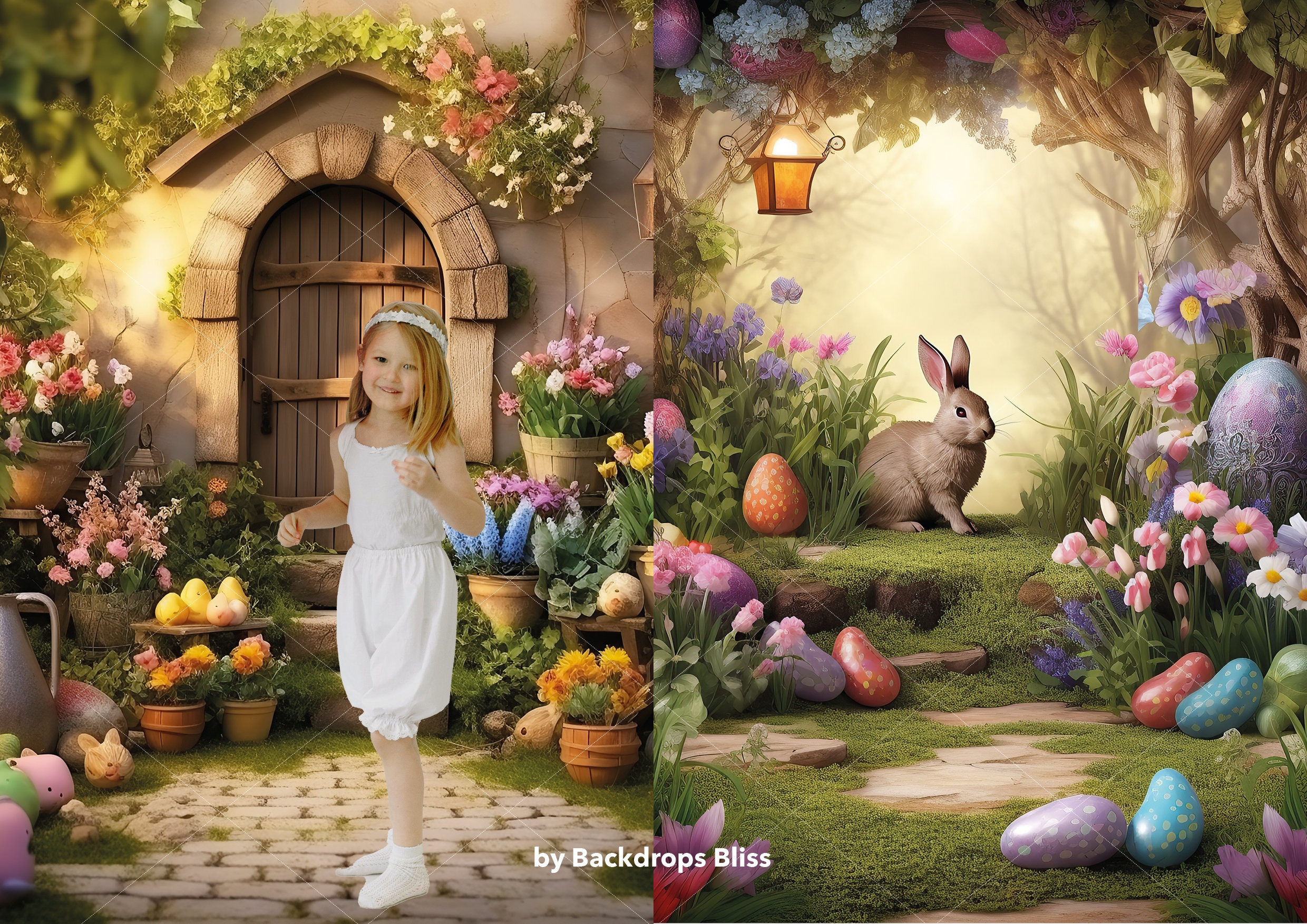 Easter Png Easter Spring Digital Backdrop Garden Digital Outdoor ...
