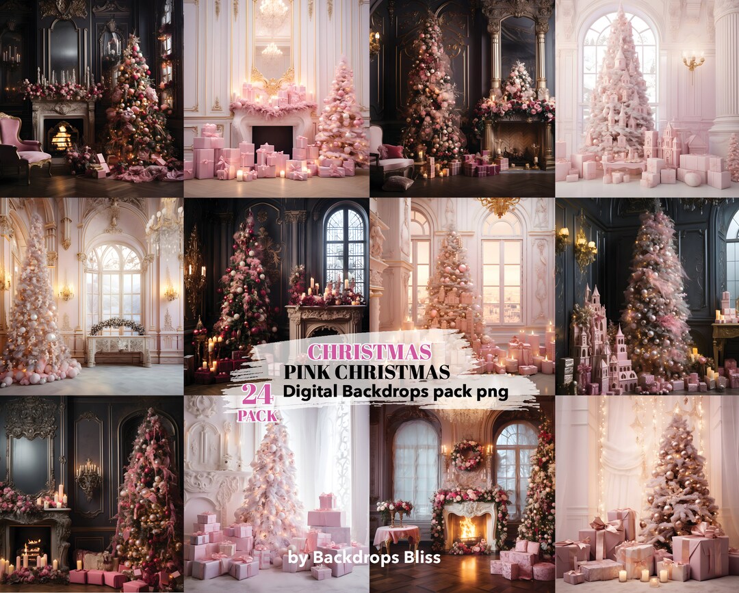 Christmas Pink Digital Backdrop Bundle Pink Maternity Digital Backdrop ...