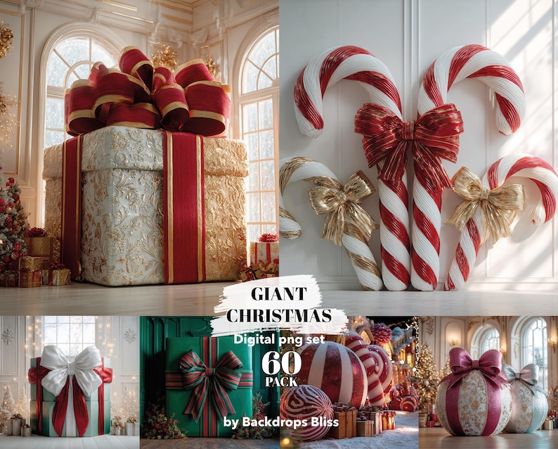 Christmas Present Box Digital Backdrop – Holiday Photography (PNG) - Etsy