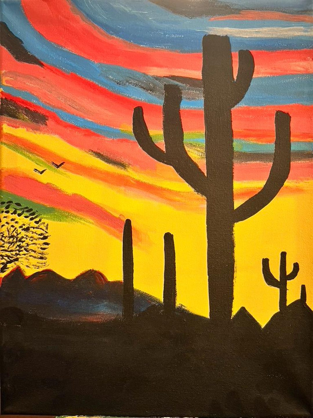 Saguaro Cactus Sunset Painting - Etsy
