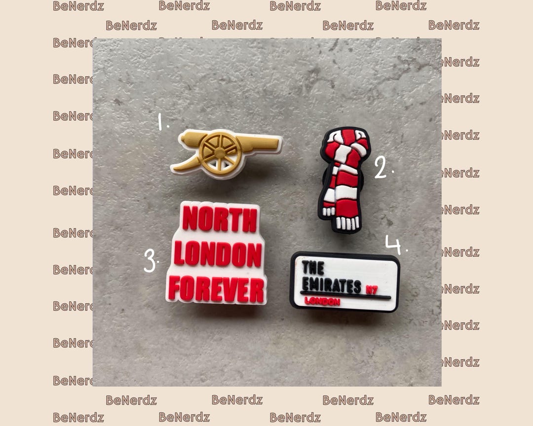 Arsenal Inspired Football Themed Croc Charms Unique Shoe Charms Jibbitz ...