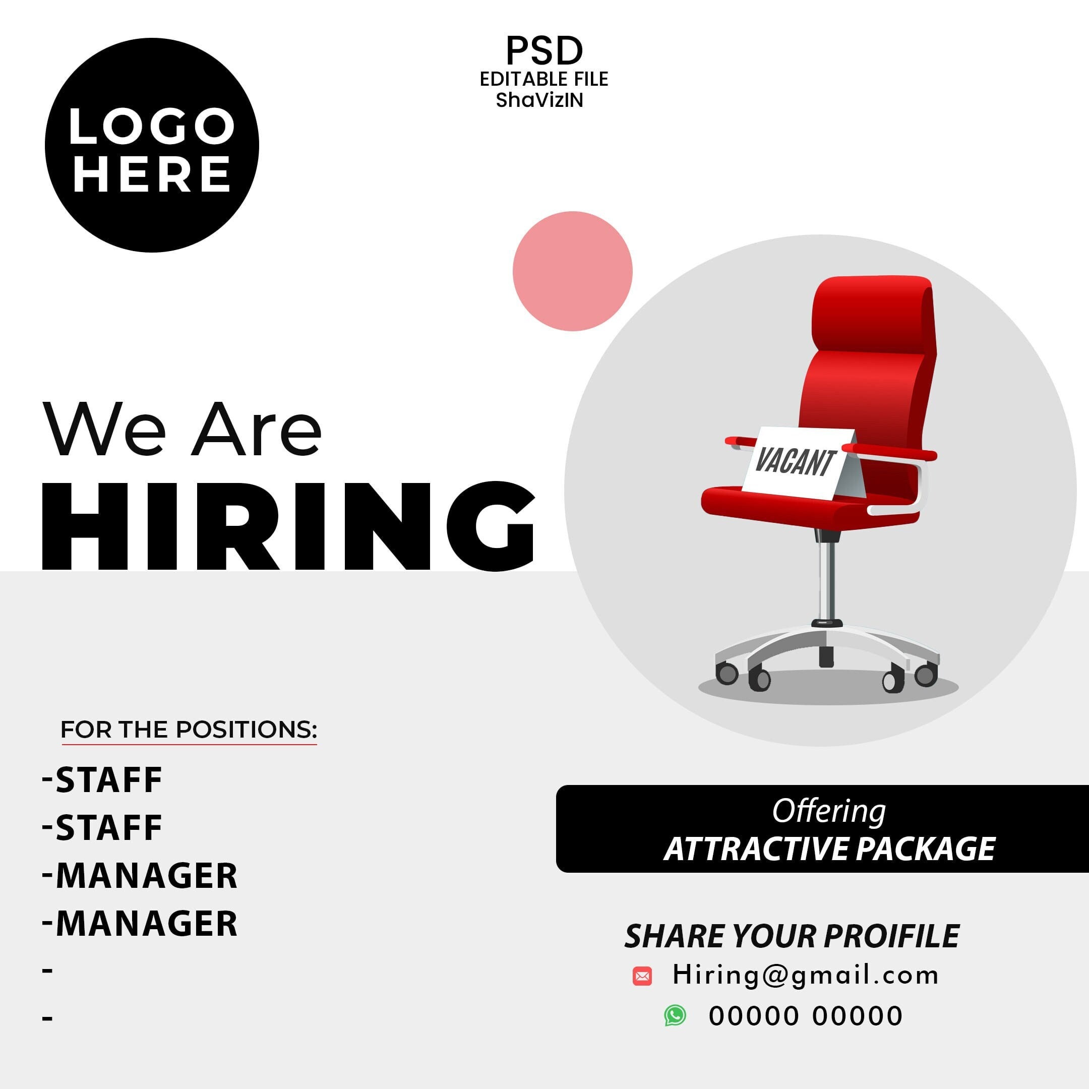 Hiring Poster Template Editable Format Online Poster Design - Etsy