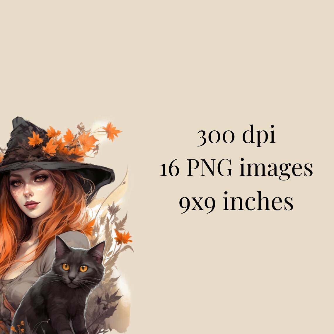 16 PNG Clip Art / Watercolor Colorful Witches / PNG / Transparent ...
