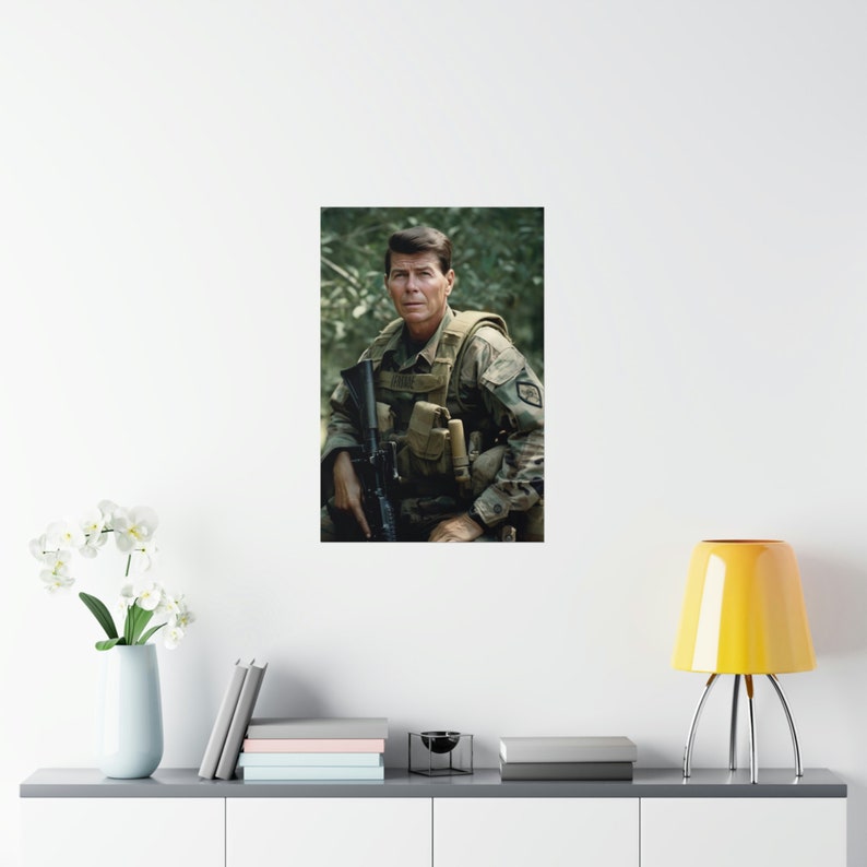 Ronald Reagan Poster Modern War, President, Patriotic, USA, Leader ...